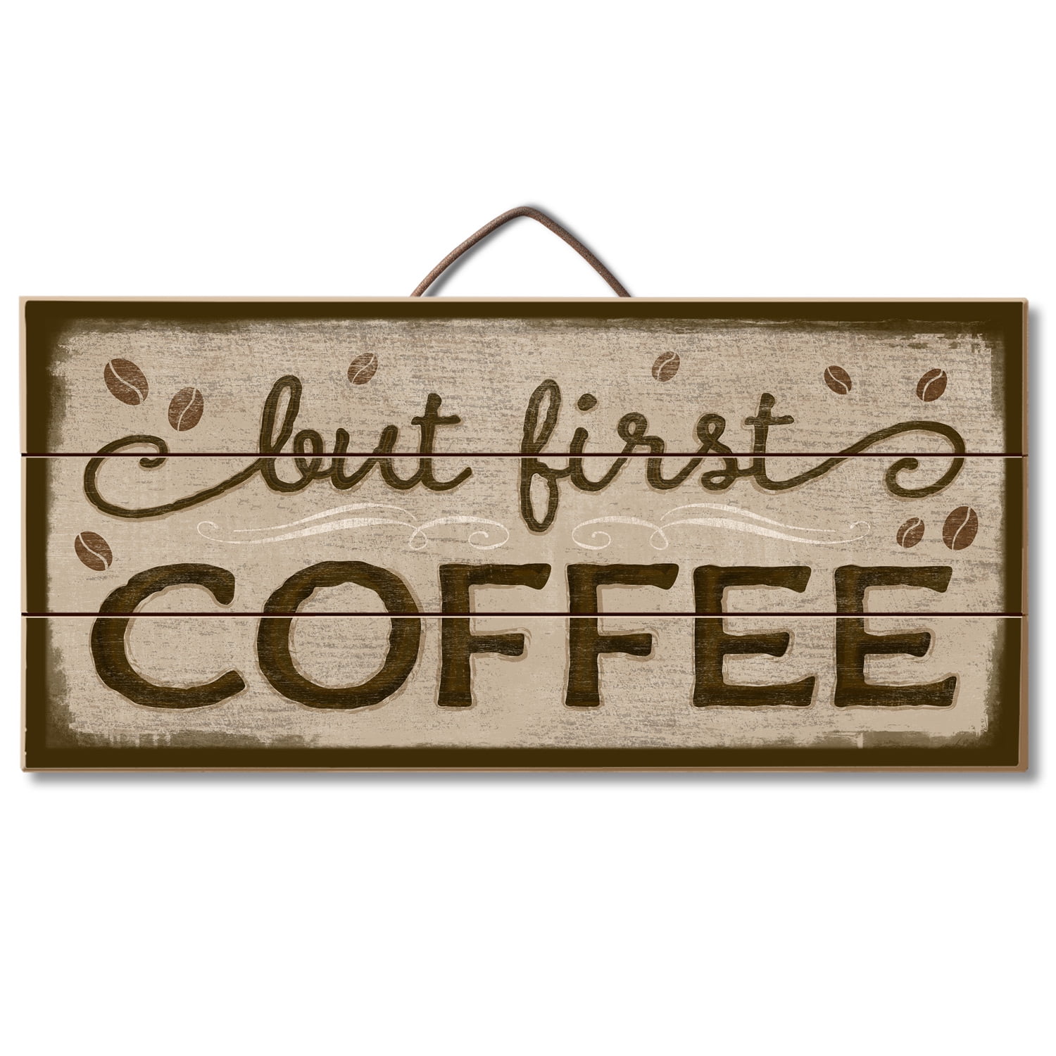 CounterArt "But First Coffee" Decorative Slatted Pallet Wood Sign 12 ...