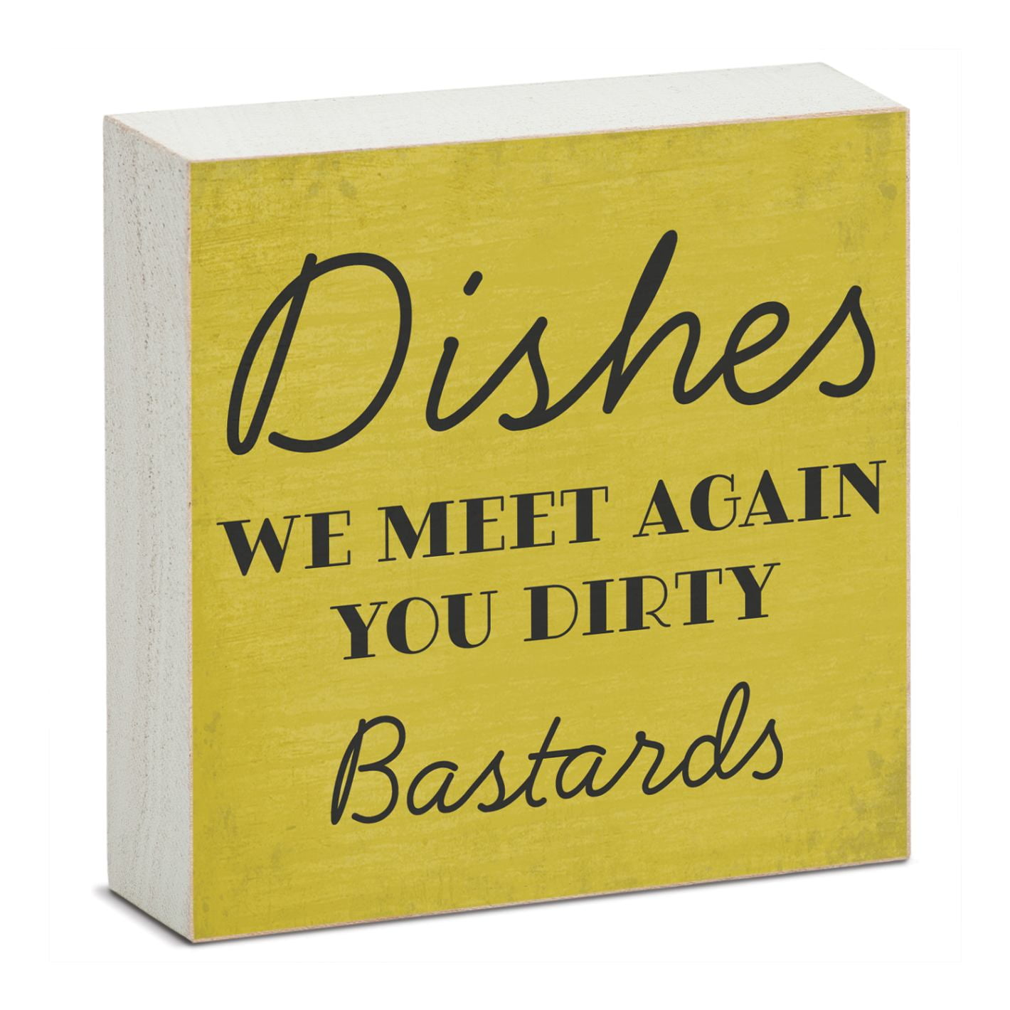 CounterArt "Dishes" Humorous Solid Wood Block Sign - Walmart.com