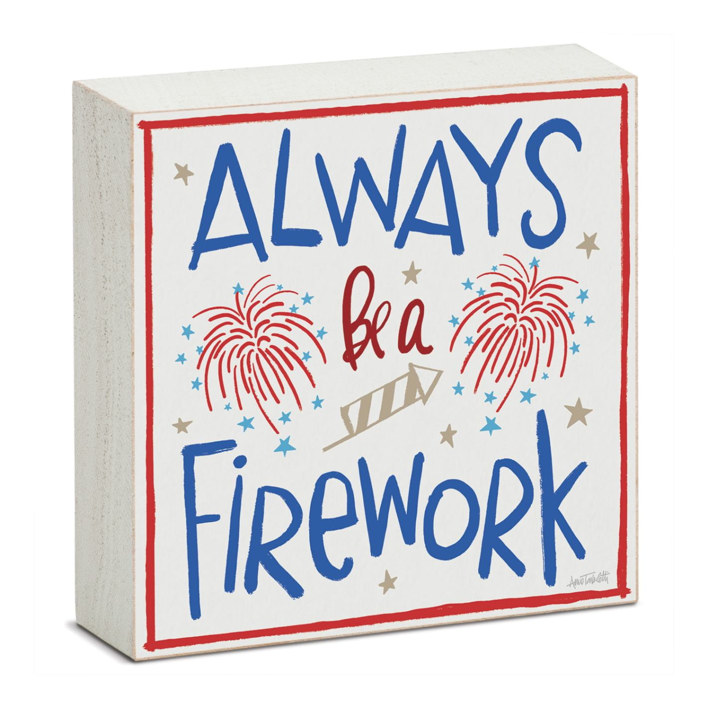 CounterArt "Firework" Inspirational Freestanding Wood Block Sign ...