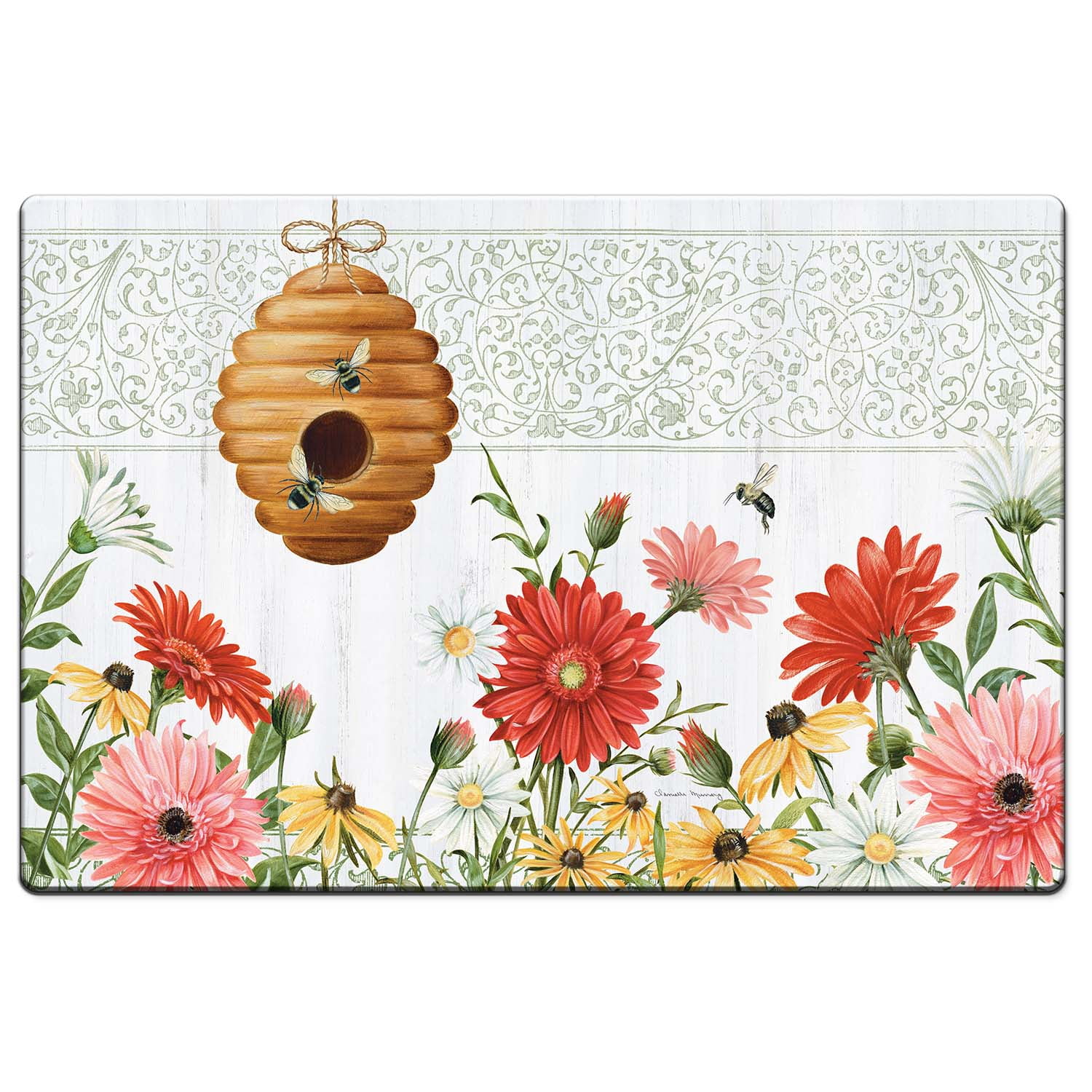 CounterArt "Floral Buzz" Vinyl Kitchen Floor Mat - Walmart.com