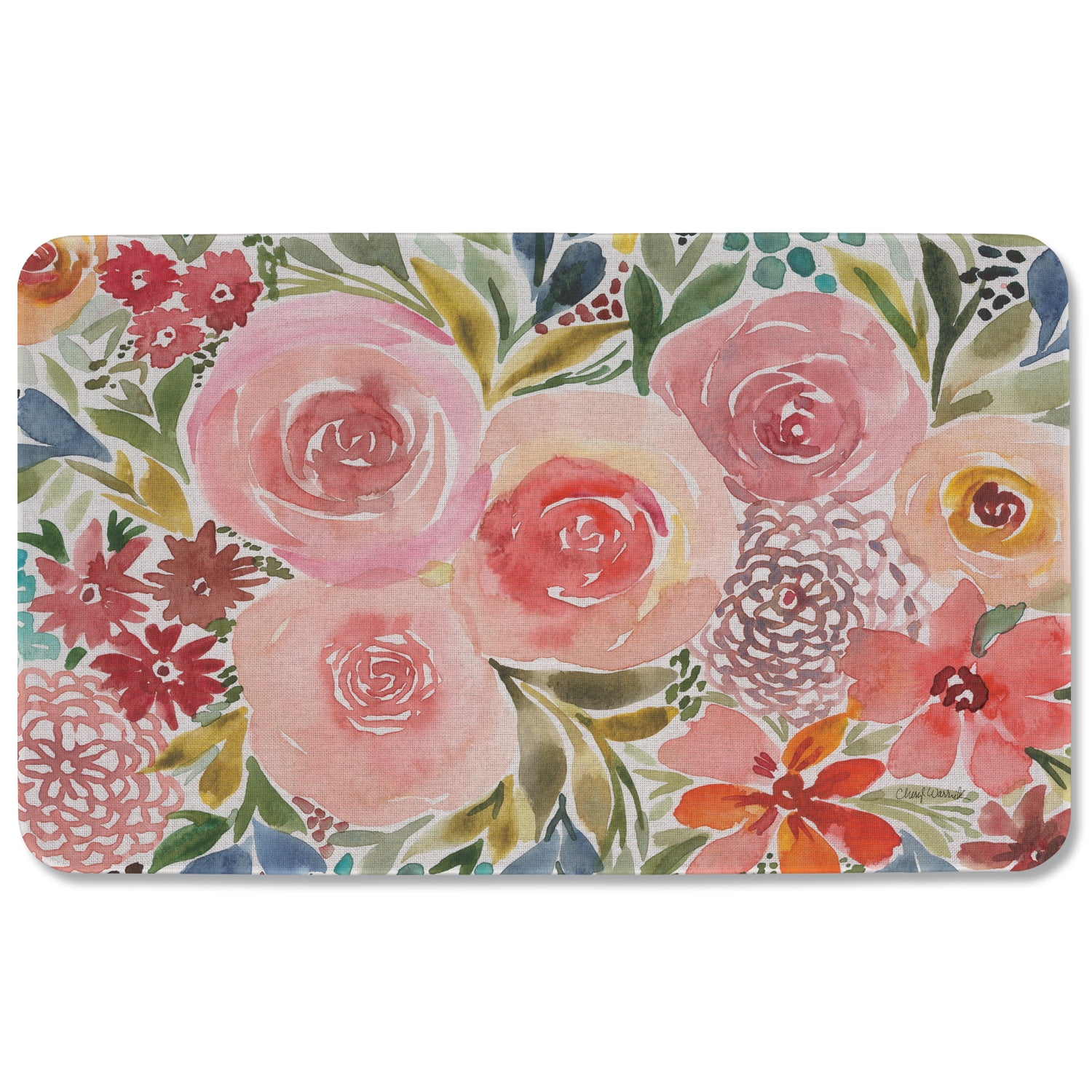 CounterArt "Full Bloom" Decorative Indoor/Outdoor Natural Linen Look ...