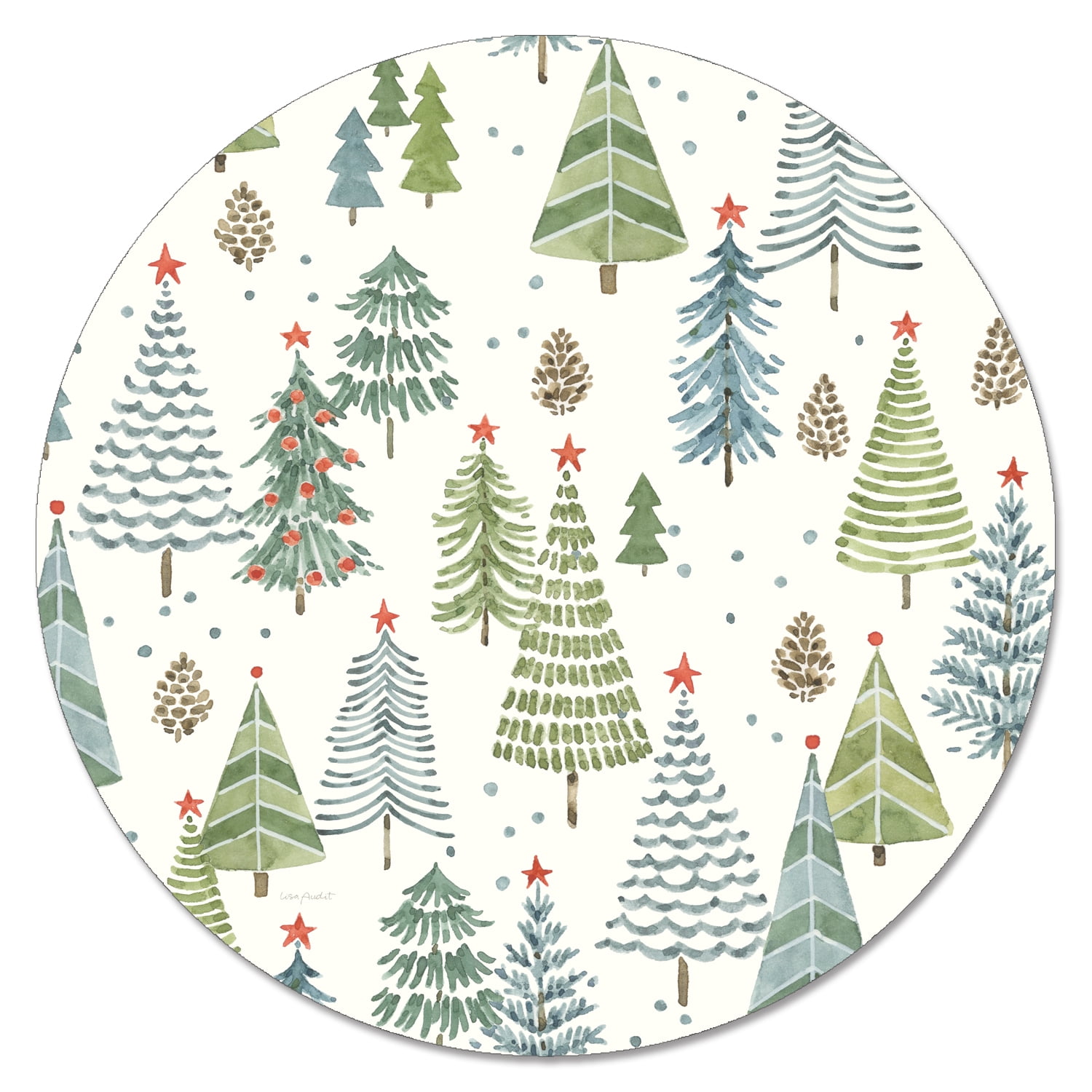 CounterArt "Jolly Trees" 4mm Tempered Glass Lazy Susan 13" Diameter ...