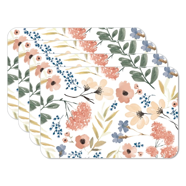 CounterArt "Meadow" 4-Pack Reversible Plastic Tabletop Placemats ...