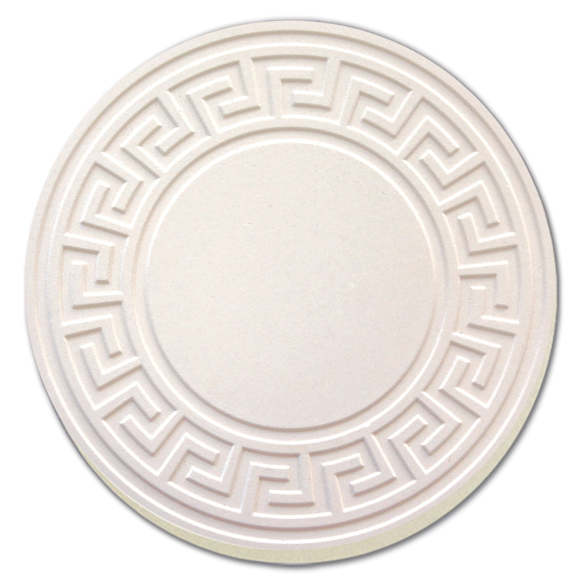 CounterArt "Neutral Embossed" 4-Pack White Round Single Image Absorbent ...