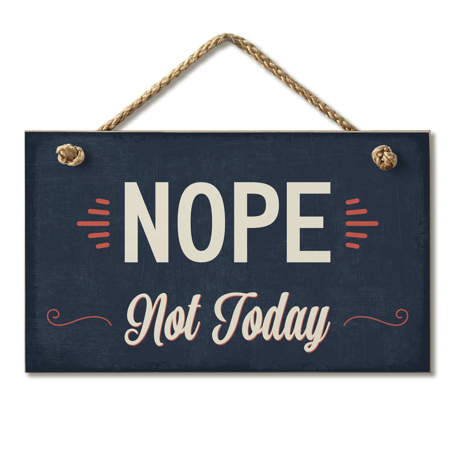CounterArt "Nope Not Today" Hanging Wood Wall Sign - Walmart.com