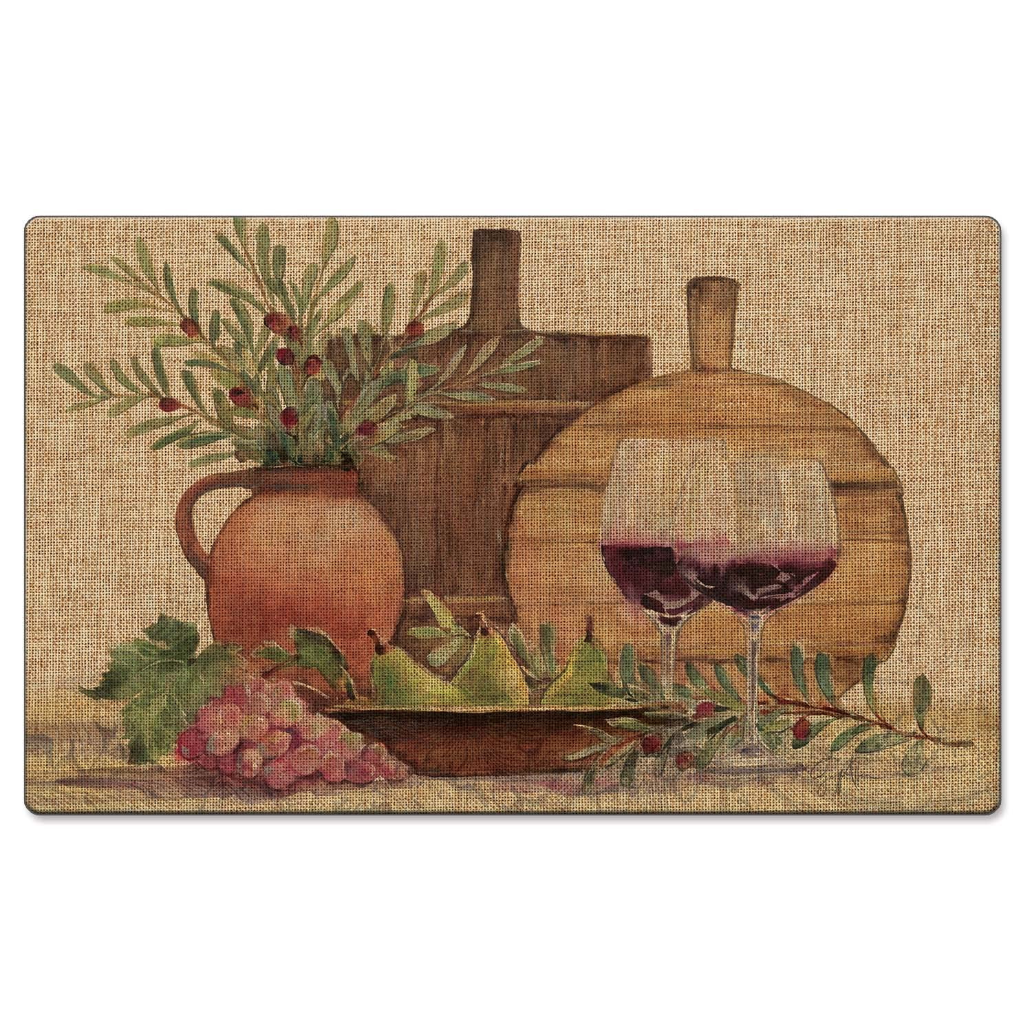 CounterArt "Rustic Wine" Decorative Natural Linen Look Indoor/Outdoor ...