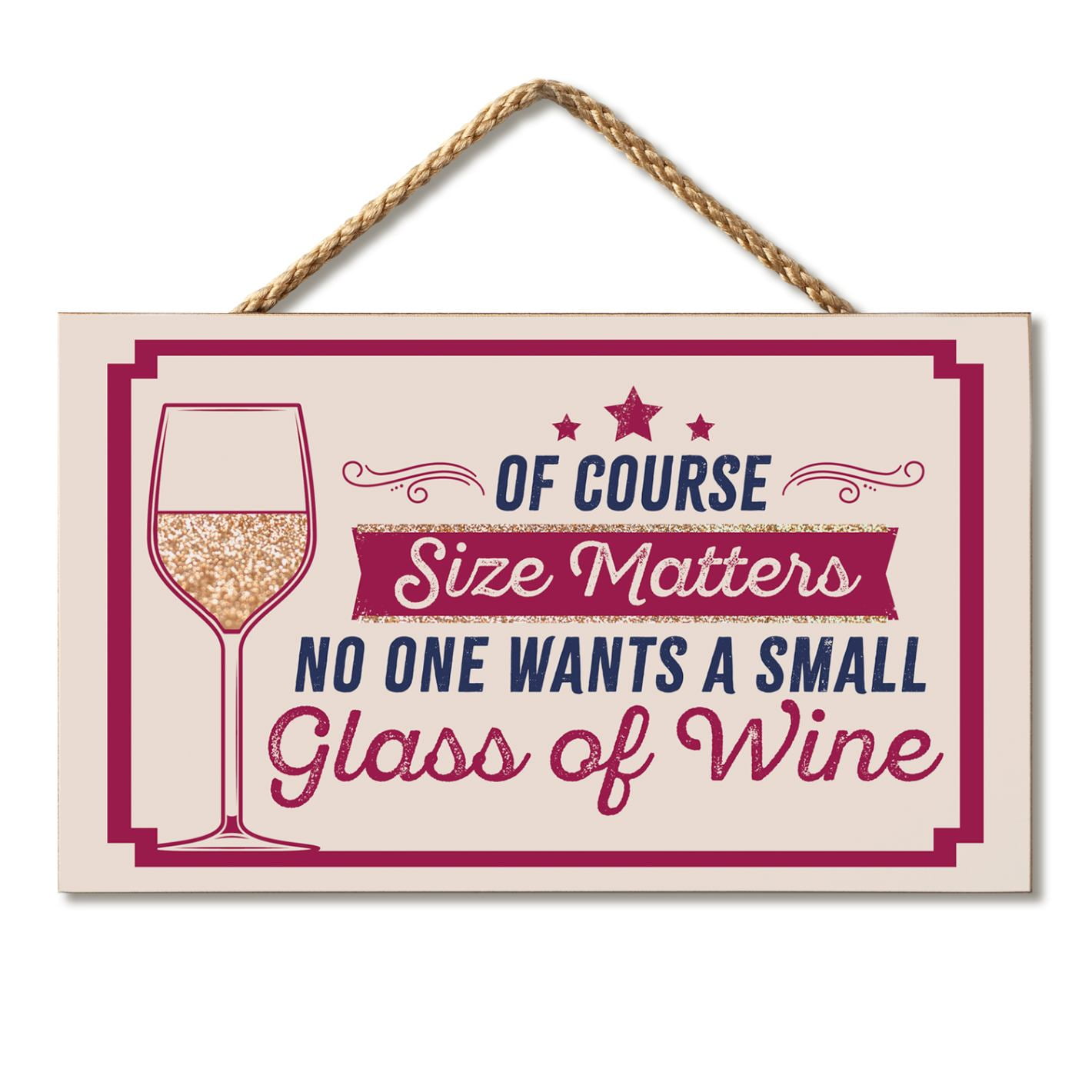CounterArt "Size Matters" Hanging Wood Wall Sign - Walmart.com