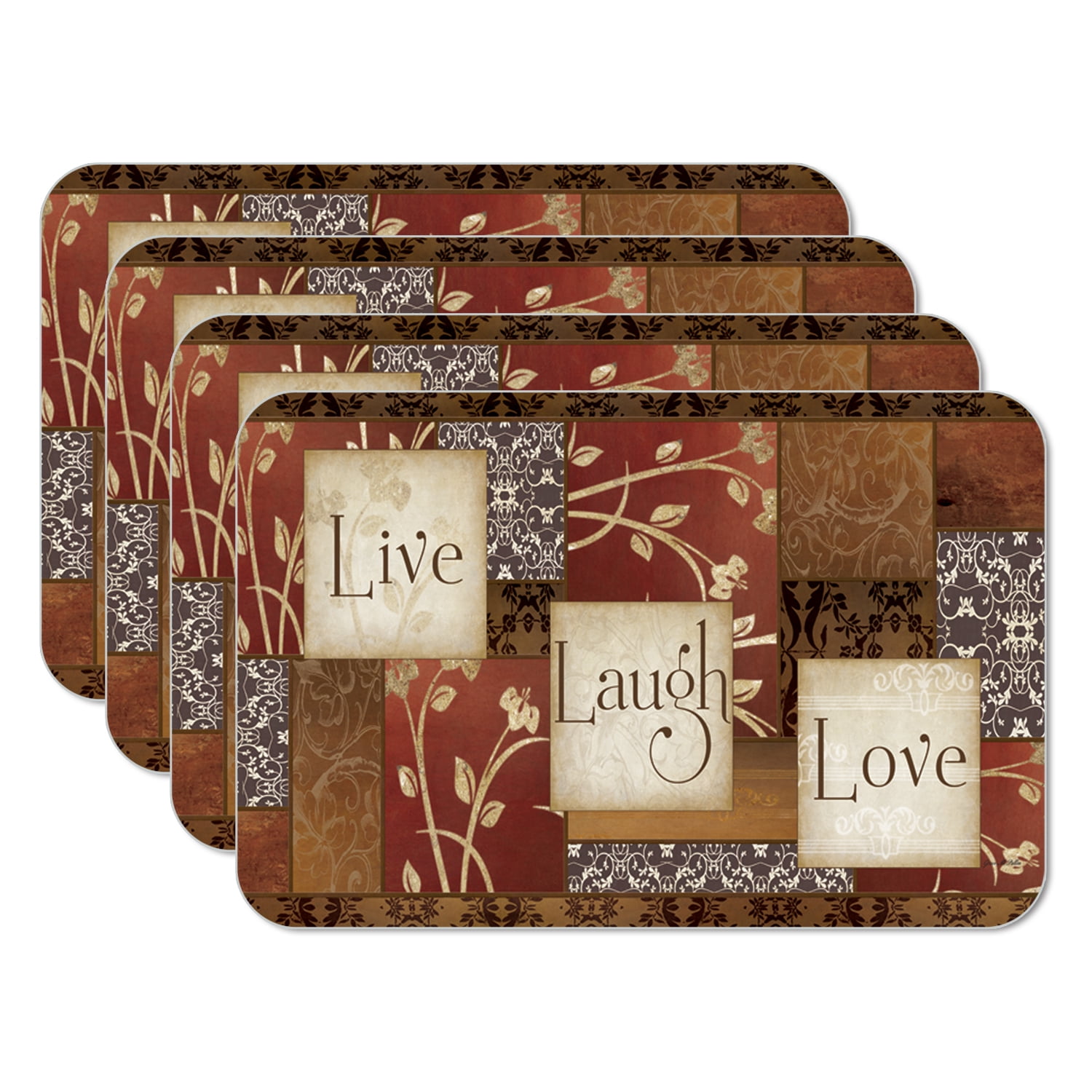 CounterArt 'Spice of Life' 4 Pack Reversible Plastic Placemats, Easy ...