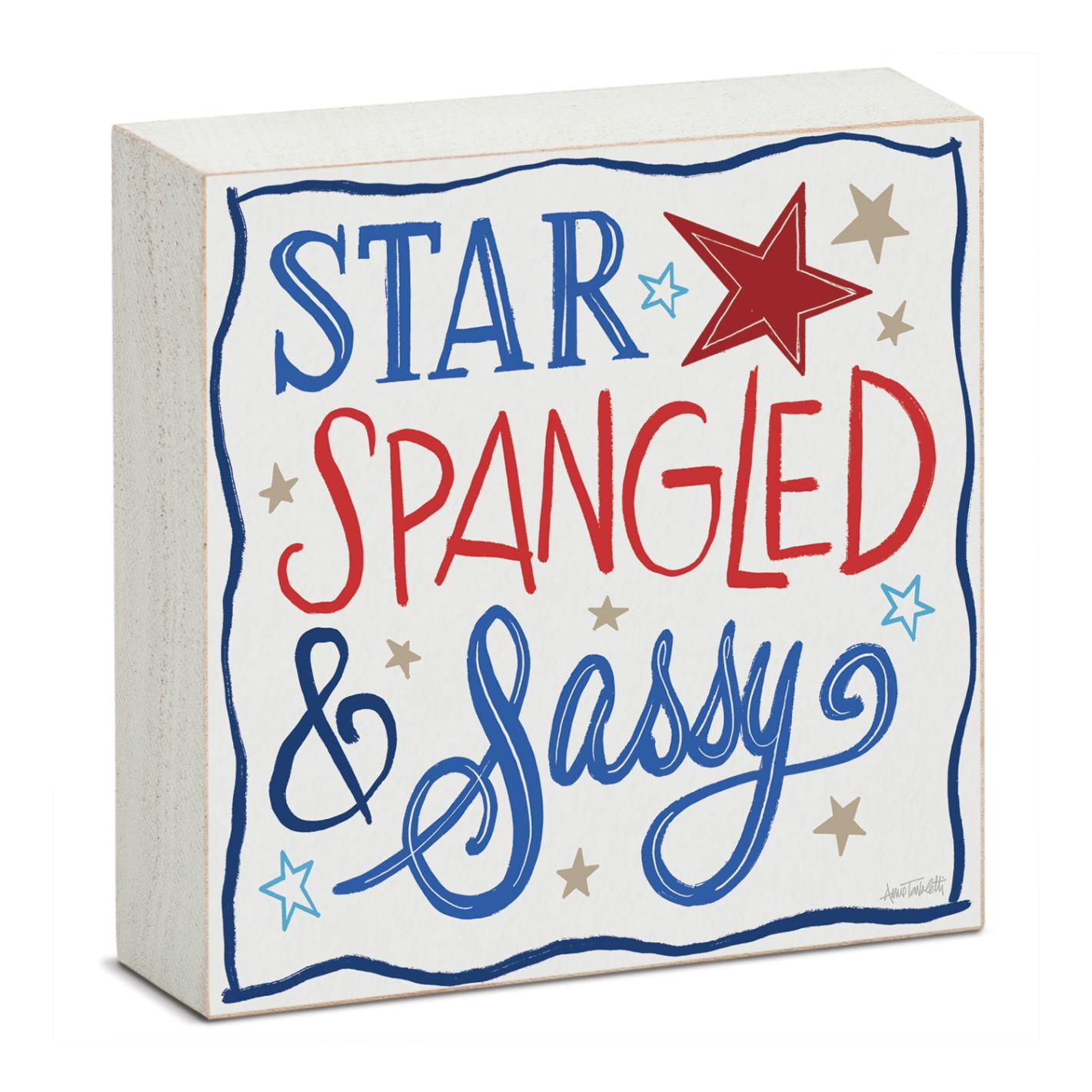 CounterArt "Star Spangled" Freestanding Wood Block Sign - Walmart.com