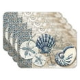 CounterArt "Tide Pool Shells" 4 Pack Reversible Flexible Plastic ...
