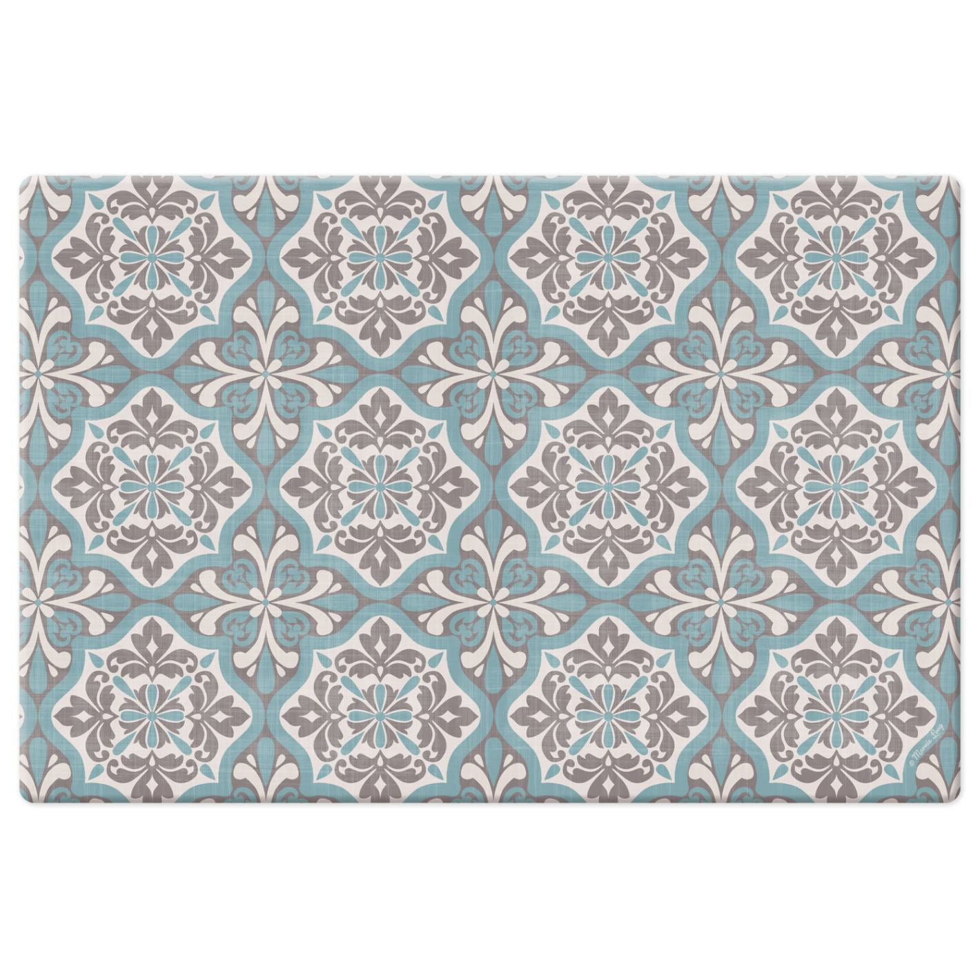 CounterArt "Turquoise Medallion" 30” x 20” Decorative Vinyl Comfort ...