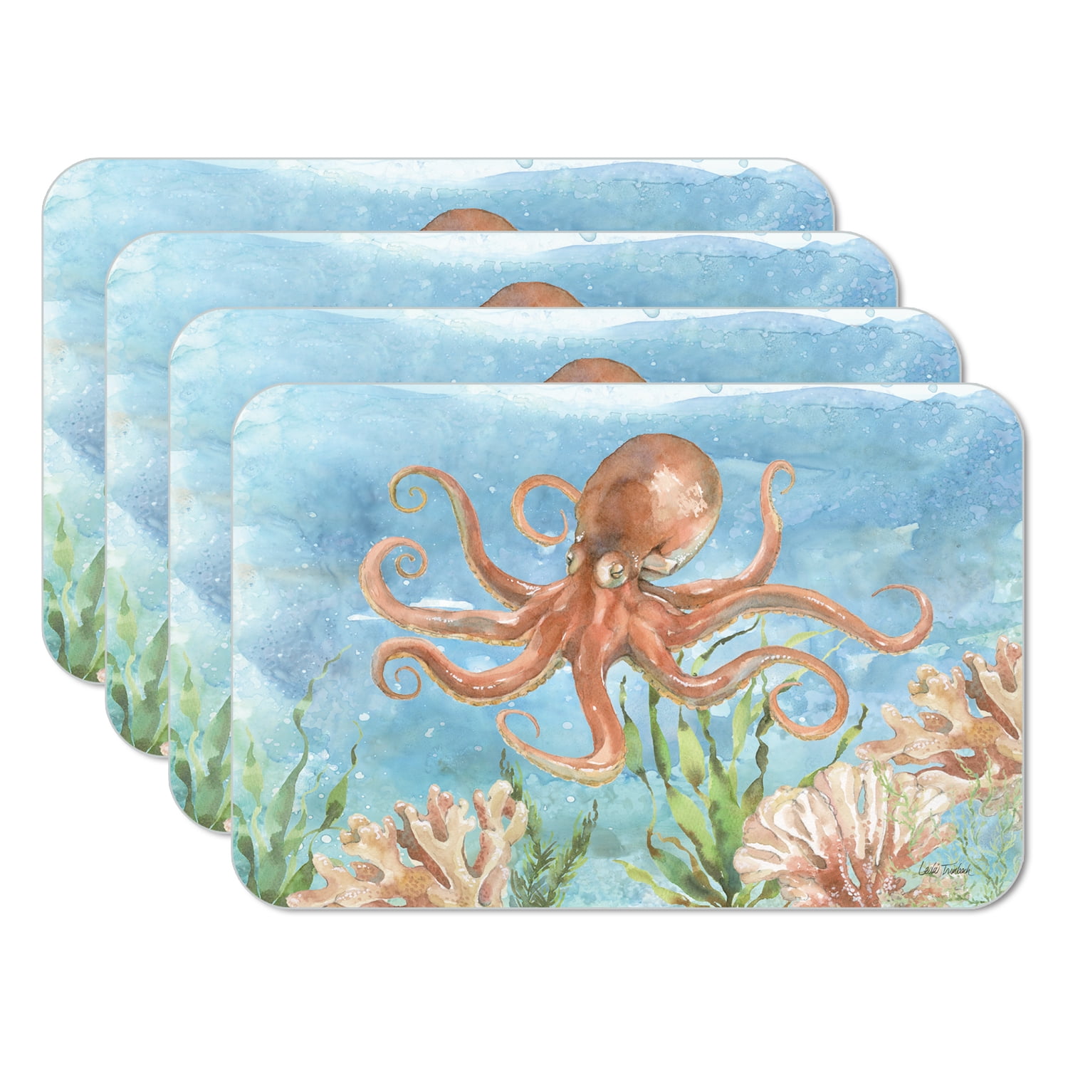 CounterArt "Under The Sea" 4-Pack Reversible Tabletop Placemats ...