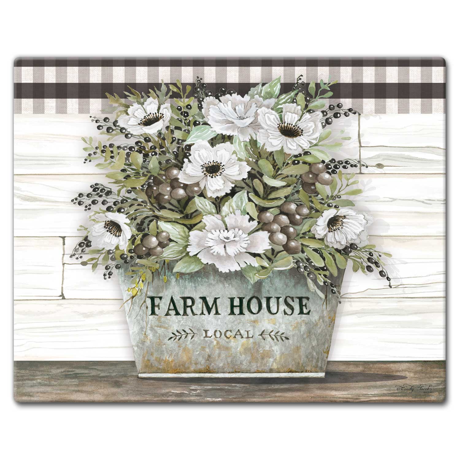 CounterArt "Vintage Farmhouse" 3mm Heat Tolerant Glass Cutting Board 15 ...