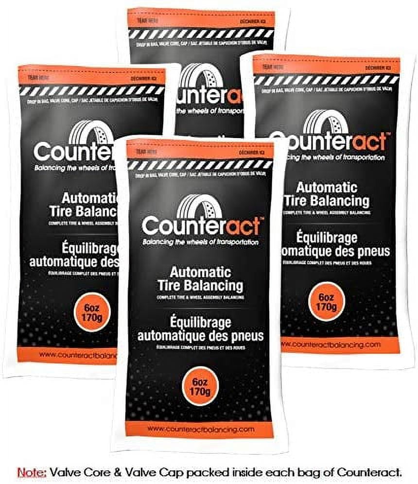 Counteract 6OZ-B4 Auto Tire Balance Kit: 4pcs 6oz Bead Bags, Valve Caps ...