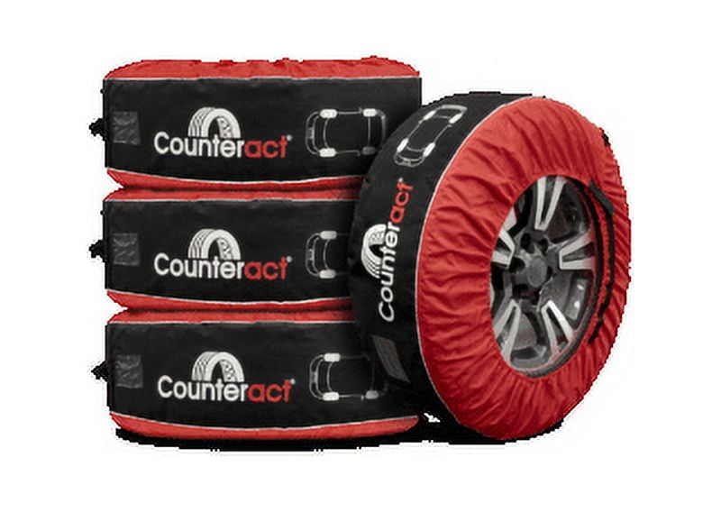 Counteract Wheel Totes CBB-WT - 4 Pack - Black Oxford Fabric 600D & Red ...