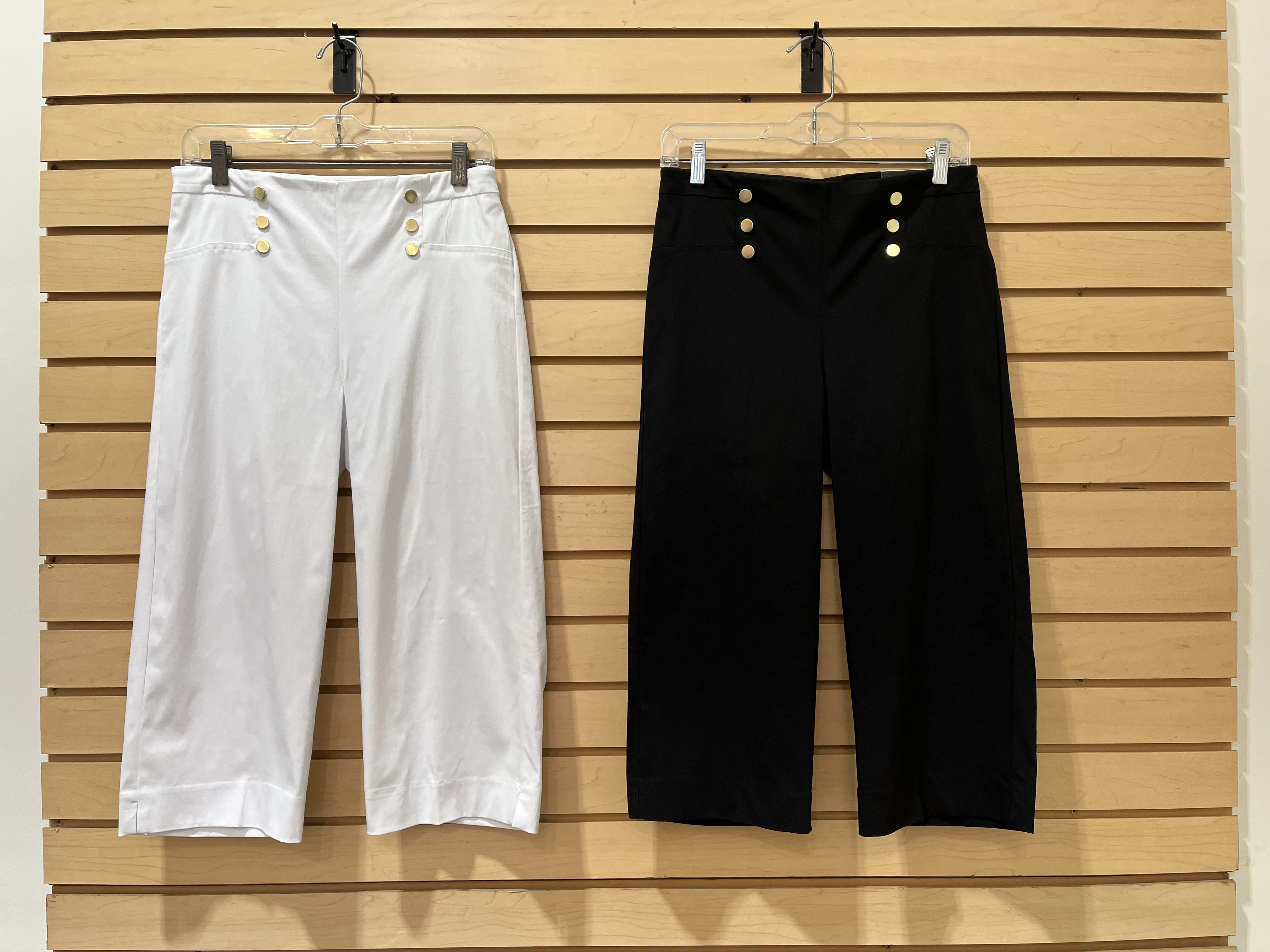 Counterparts pull on Capri with gold rivets and slits on hem , Black ...