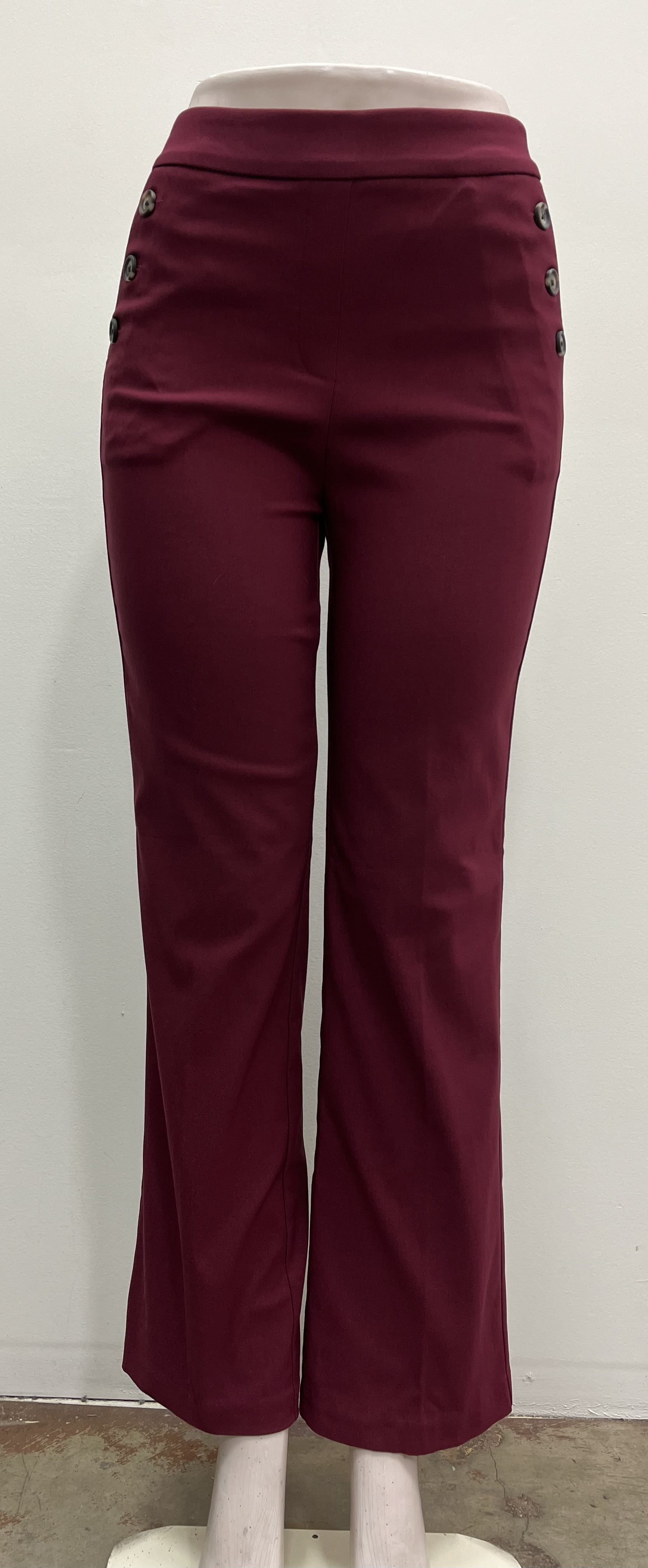 Counterparts solid pull on stretch boot cut front pockets with button ...