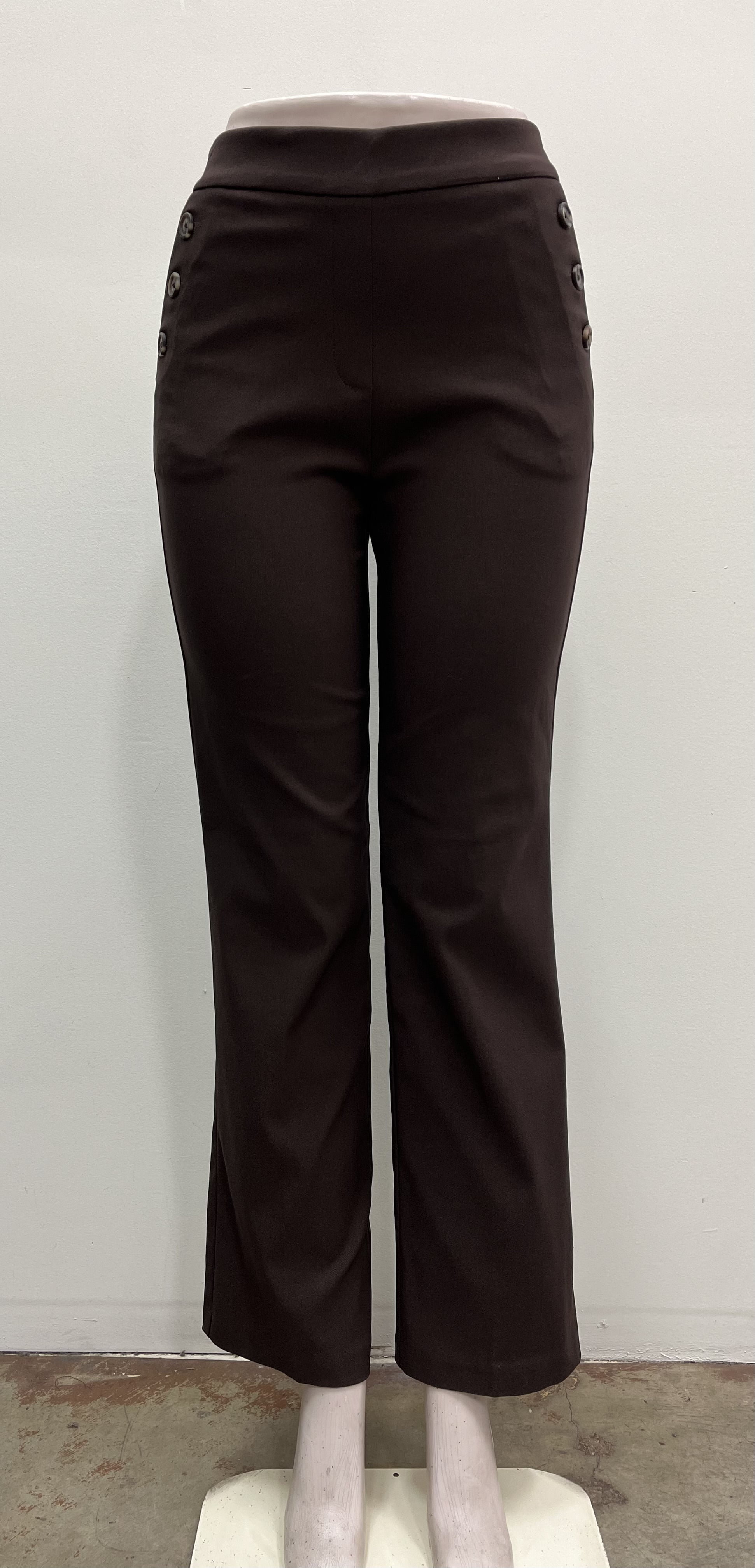 Counterparts solid pull on stretch boot cut front pockets with button ...