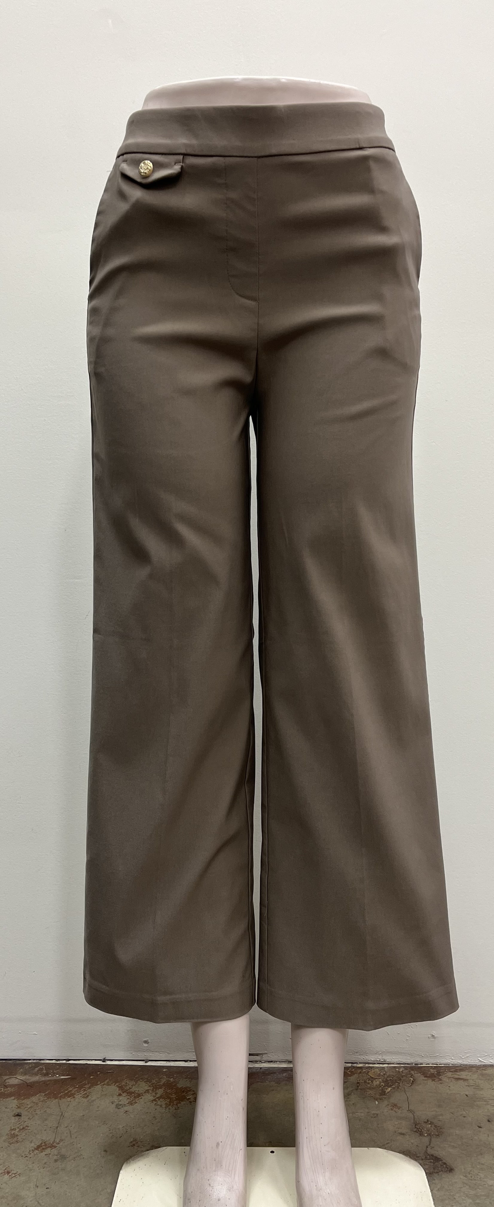 Counterparts solid pull on stretch coin pocket wide leg front pockets ...
