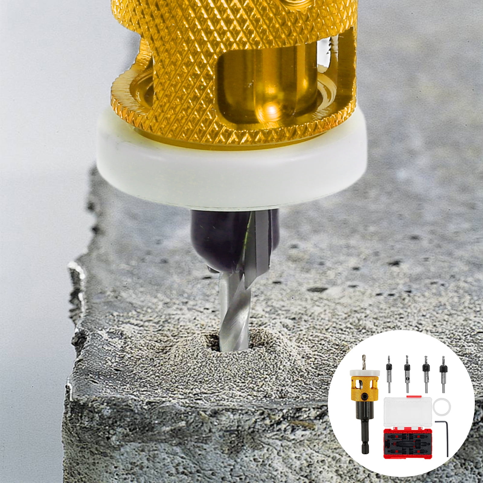 Countersink Drill Bit Set with Adjustable Depth Stop Quick Change ...