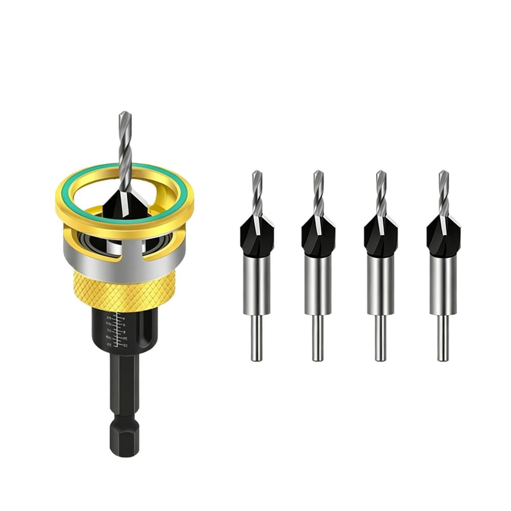 Blarkrus Countersink Drill Bit Set, Adjustable Depth with Stopper, for ...