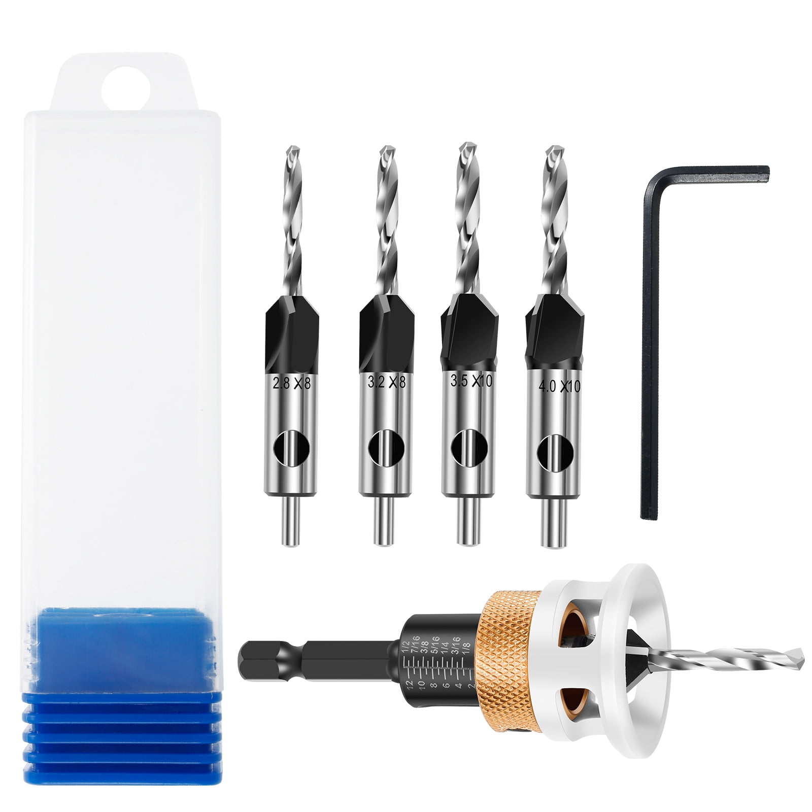 Countersink Drill Bit Set Alloy Countersink Bits with Adjustable Depth ...