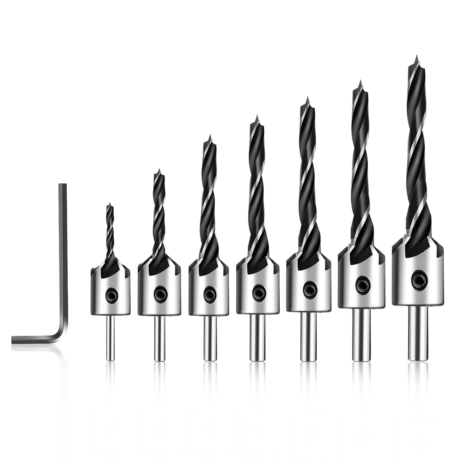 Countersink Drill Bit Set With Multipurpose High Speed Steel, Three ...
