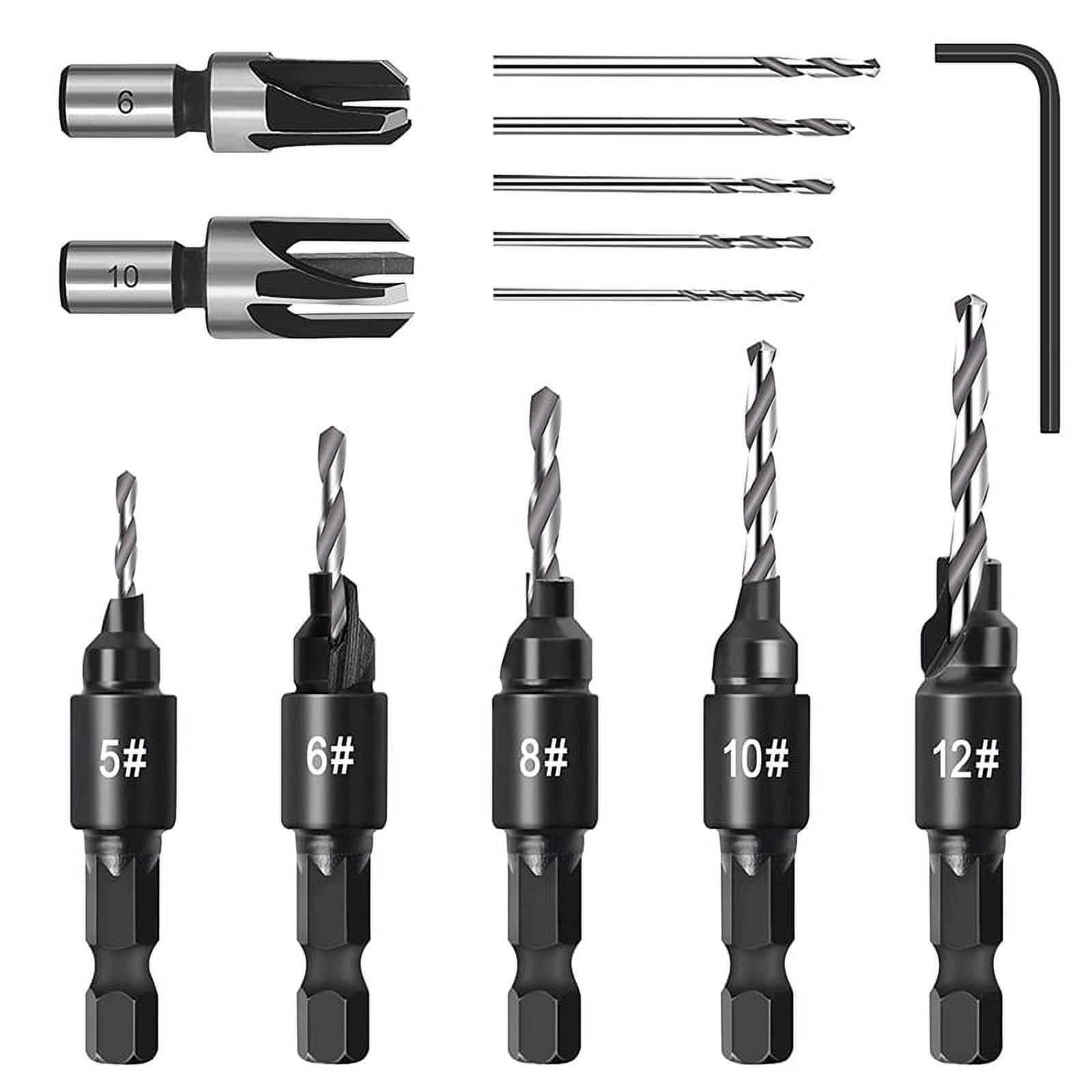 Countersink Drill Bit Set, Woodworking Chamfer Adjustable Countersink ...