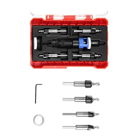 Countersunk Drill Bit Set Step Drill Bits Set Including Depth Stop For ...