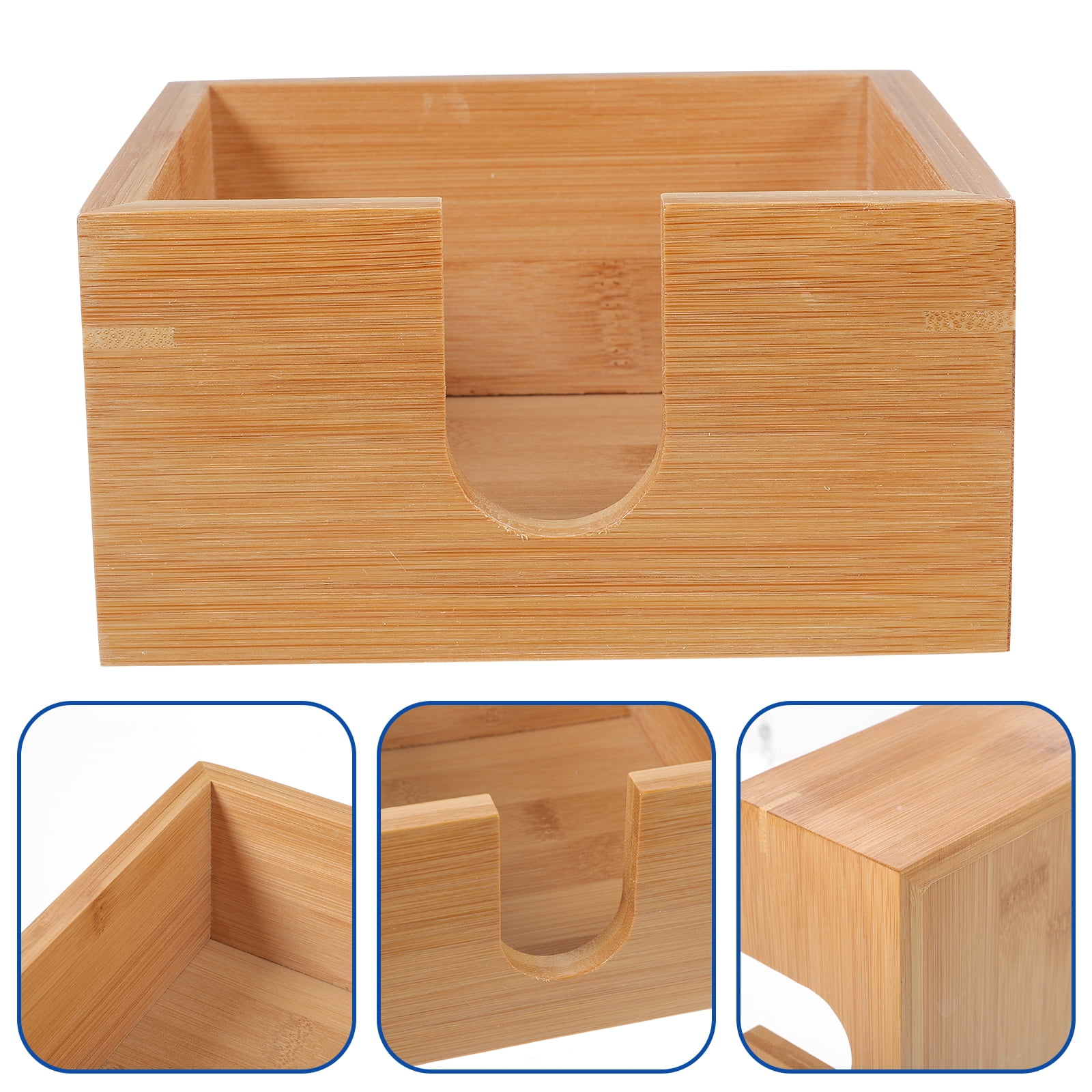 Countertop Bamboo Napkin Holder Bamboo Napkin Tray Guest Towel Holder ...