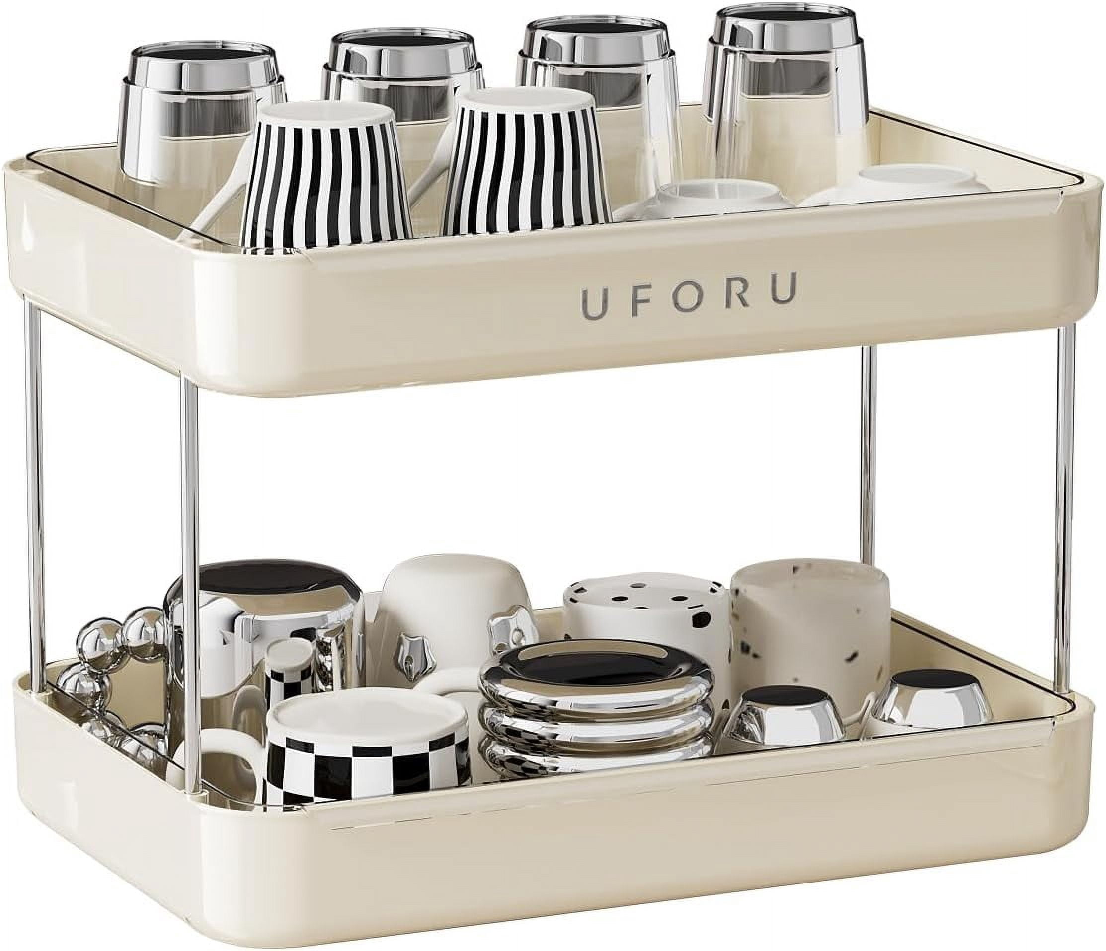 Countertop Coffee Station Organizer, 2 Tier Wine Glass Holder, Mug ...