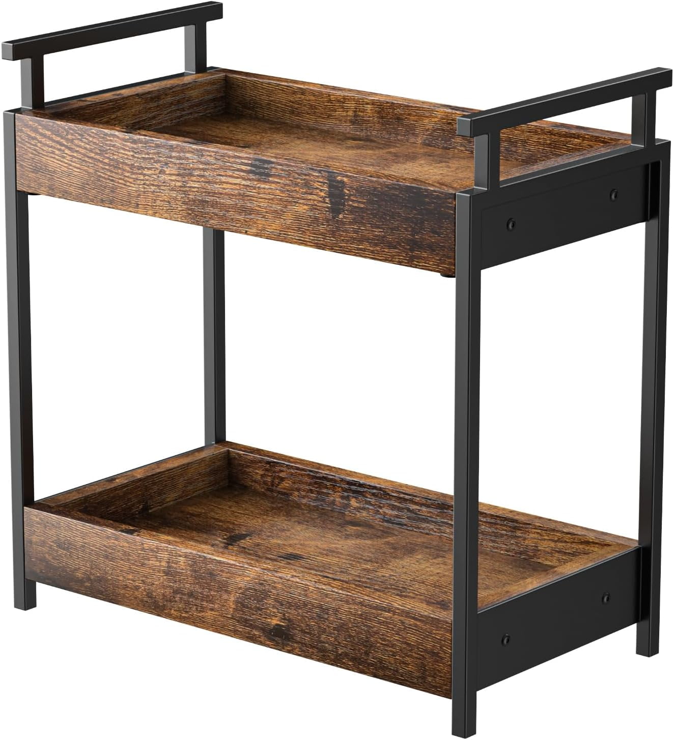 Countertop Coffee Station Organizer, 2 Tier Wooden Shelf for Coffee Bar ...