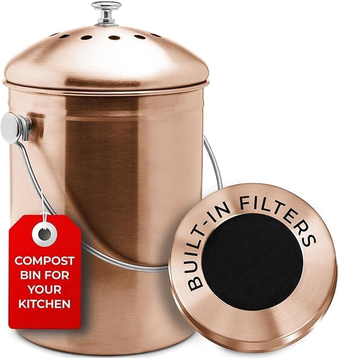 Countertop Compost Bin Kitchen | 1.3 Gallon | Odorless Composting Bin ...
