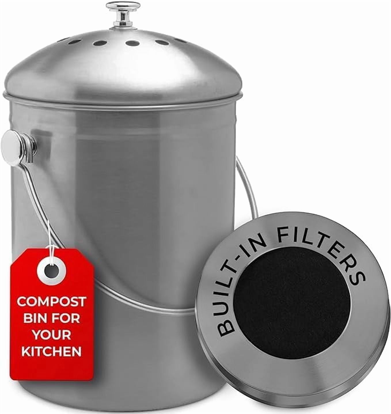 Countertop Compost Bin Kitchen | Odorless Composting Bin with Carbon ...