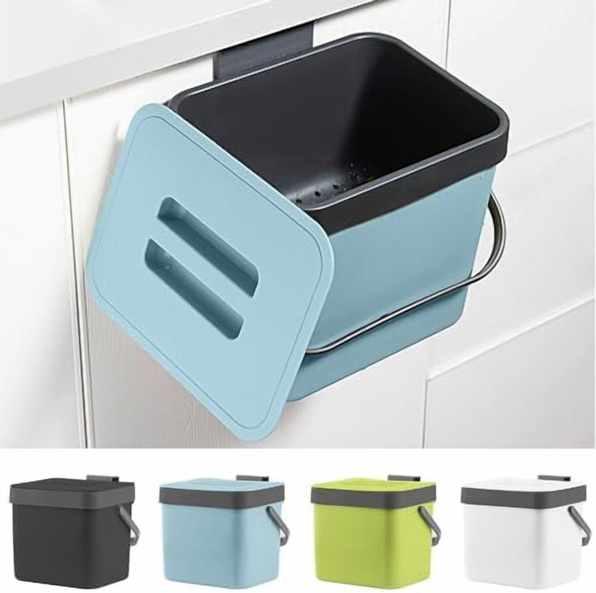 Countertop Compost Bin with Lid, Hanging Small Trash Can with Lid Under ...