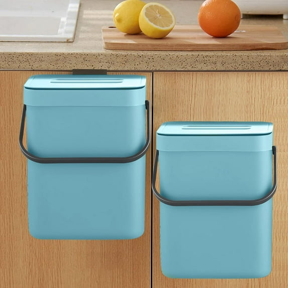 Countertop Compost Bin with Lid, Hanging Small Trash Can with Lid Under ...