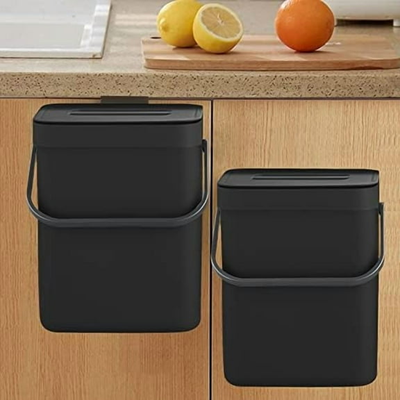 Kitchen Compost Bin for Countertop, Hanging Small Trash Can with Lid ...