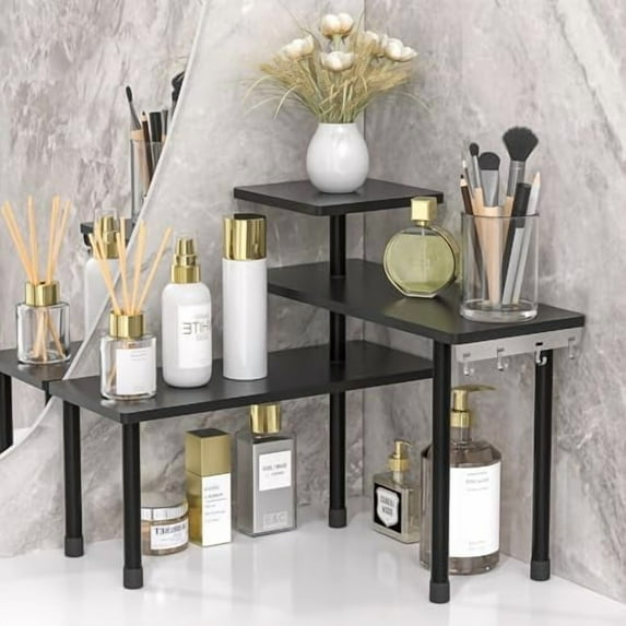 Countertop Corner Shelf, 3 Tier Shelf Moveable Organizer for Bathroom ...