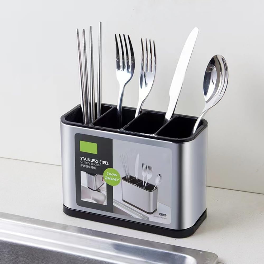 Countertop Cutlery Drying Holder Utensil Holder Stainless Steel Cutlery ...