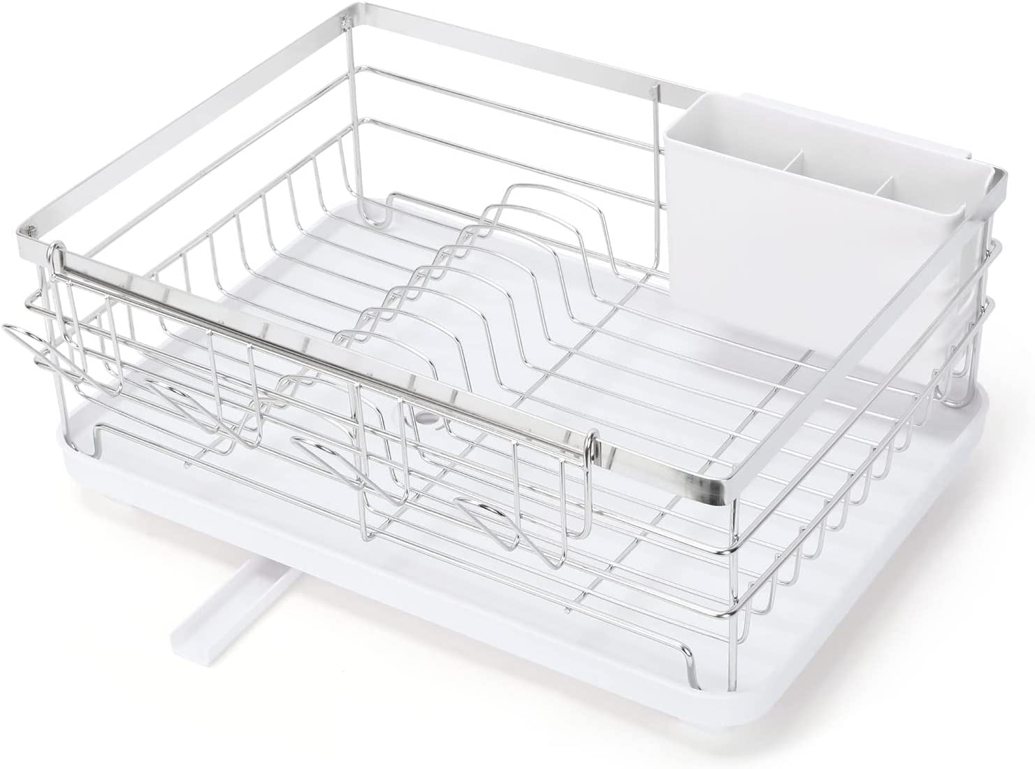 Countertop Dish Drying Rack, Stainless Steel Dish Drainer with Utensil ...