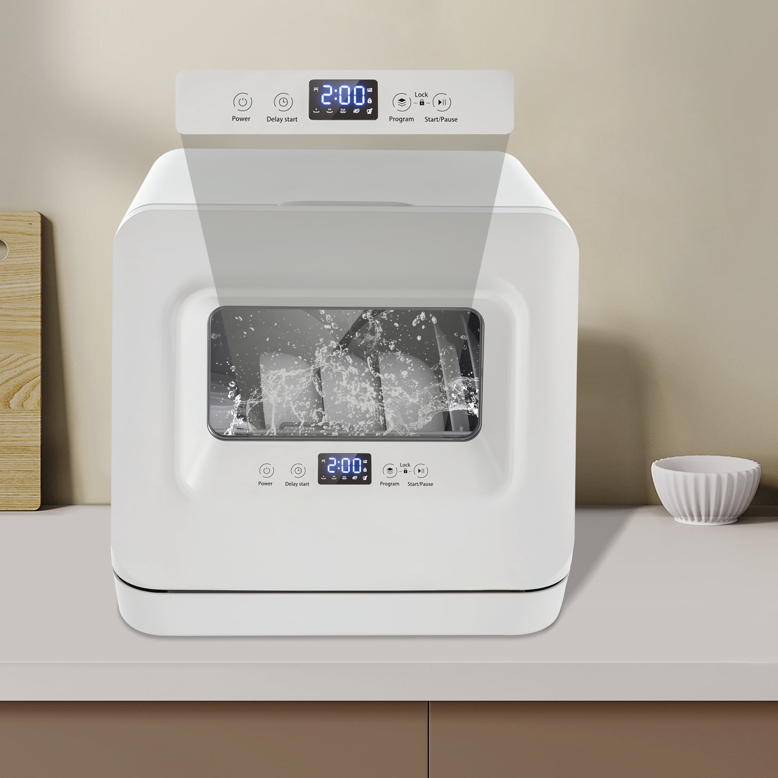 Countertop Dishwasher 3-in-1 Function Portable Dishwasher with 785w ...