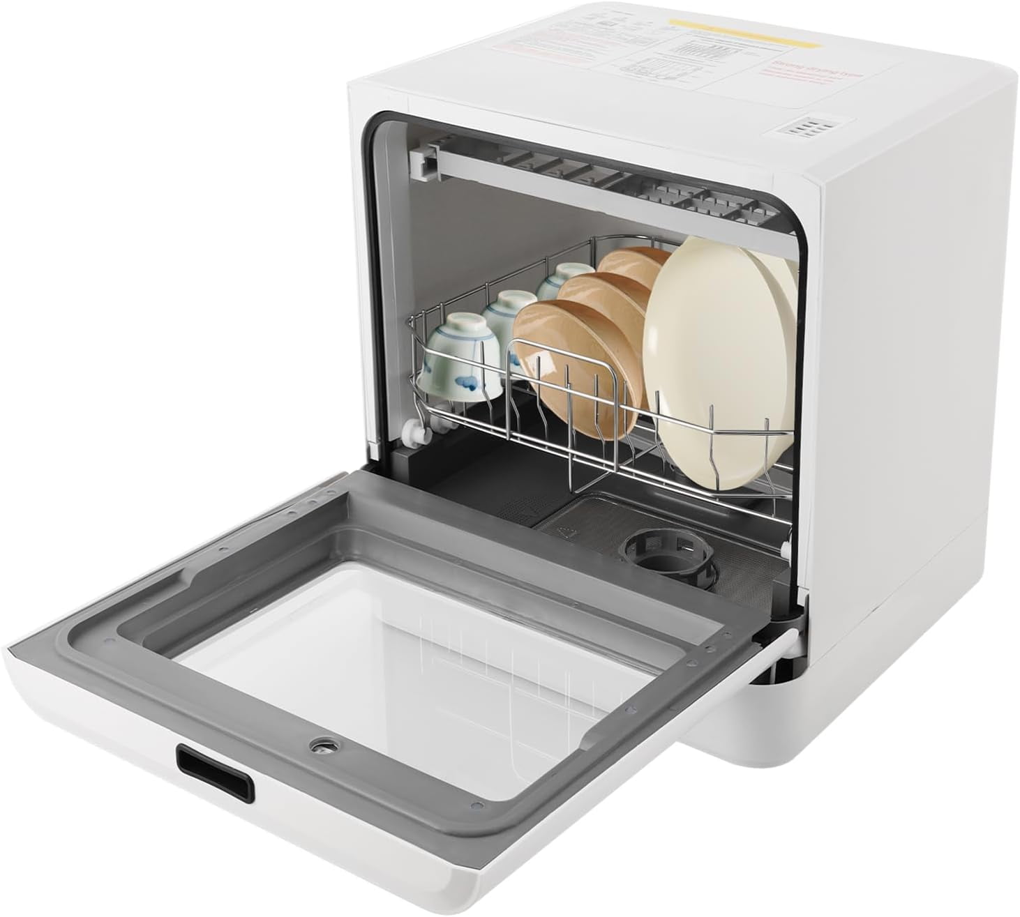 Countertop Dishwasher 800W White Compact Dishwashers with 4 Washing ...