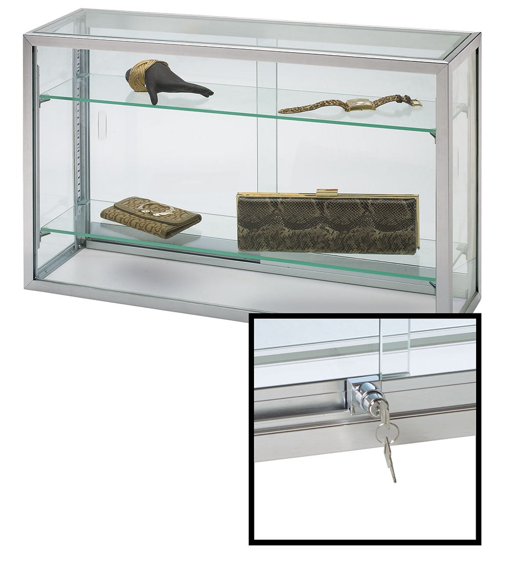 Countertop Display Case - Upright Glass - 18"H x 8"D x 30"L (Lock ...