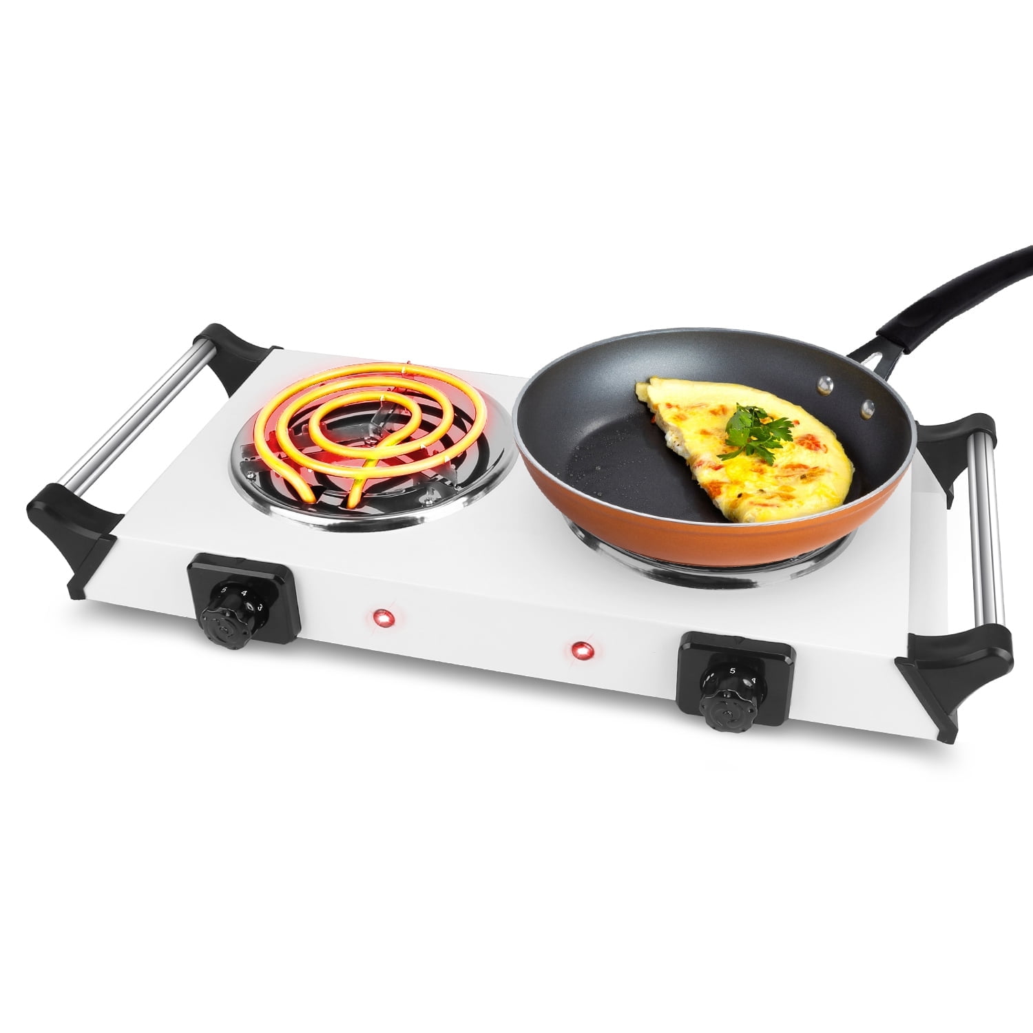 Countertop Electric Dual Burner 2000W Portable Coil Heating Hot Plate ...