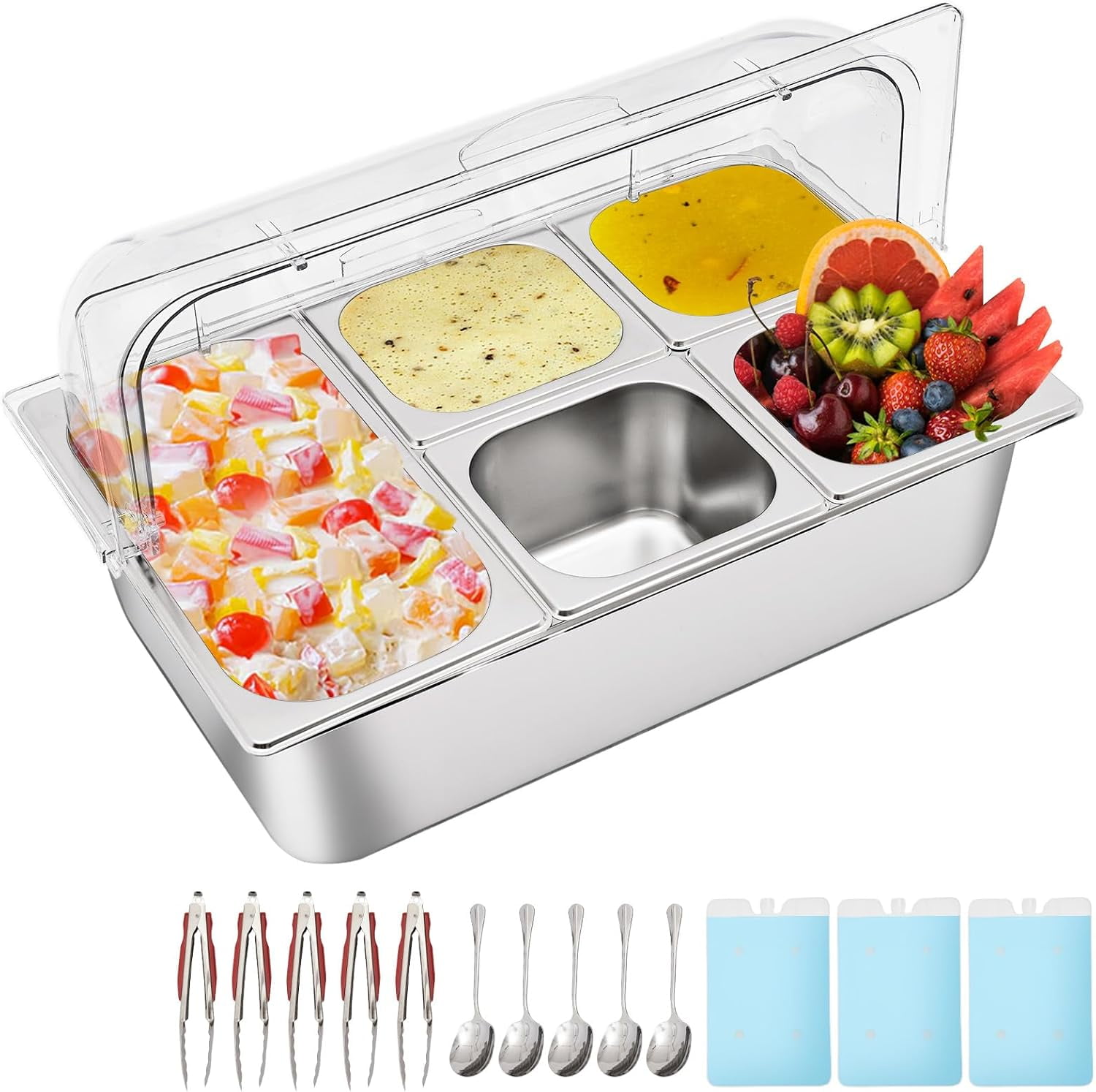 Countertop Food Display Container – Cold Food Serving Tray with Ice ...