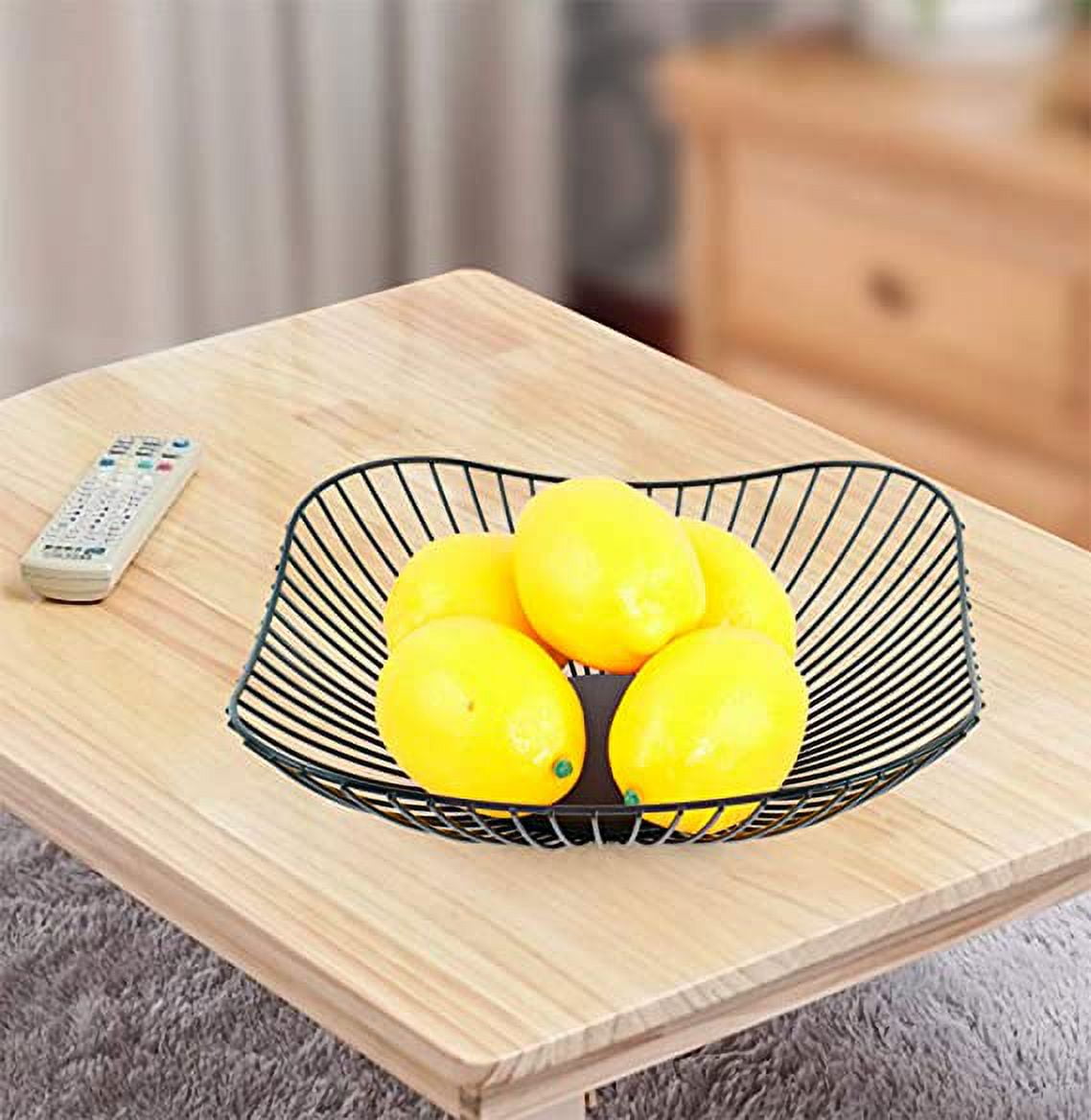 Countertop Fruit Basket Wire Fruit Storage Bowl for Kitchen Rectangle ...