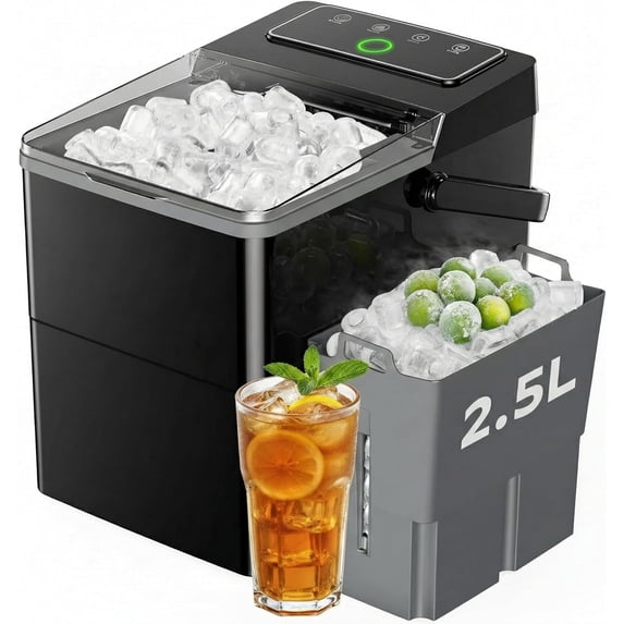 Countertop Ice Maker, 2.5L Ice Basket & 1.8L Water Tank, 9 Ice Cubes in ...