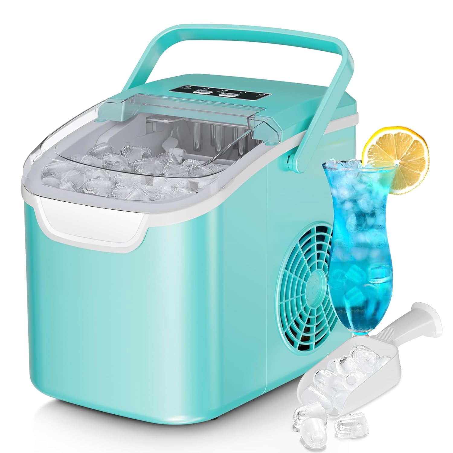 Countertop Ice Maker, 26 lbs/Day ice Production, 2 Sizes, 8 ice Cubes ...