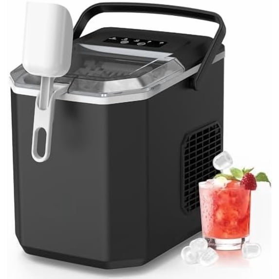 Countertop Ice Maker, 26lbs/24H Portable Ice Machine with Handle,9 Ice ...