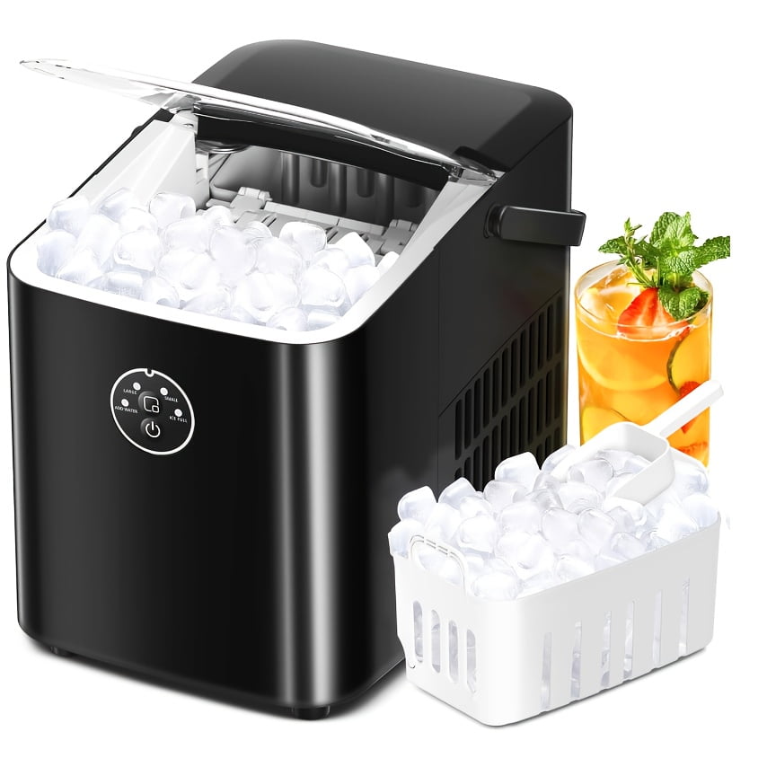Countertop Ice Maker 26lbs/24Hrs, Self-Cleaning, 16Pcs/5Mins, 8 Bullet ...